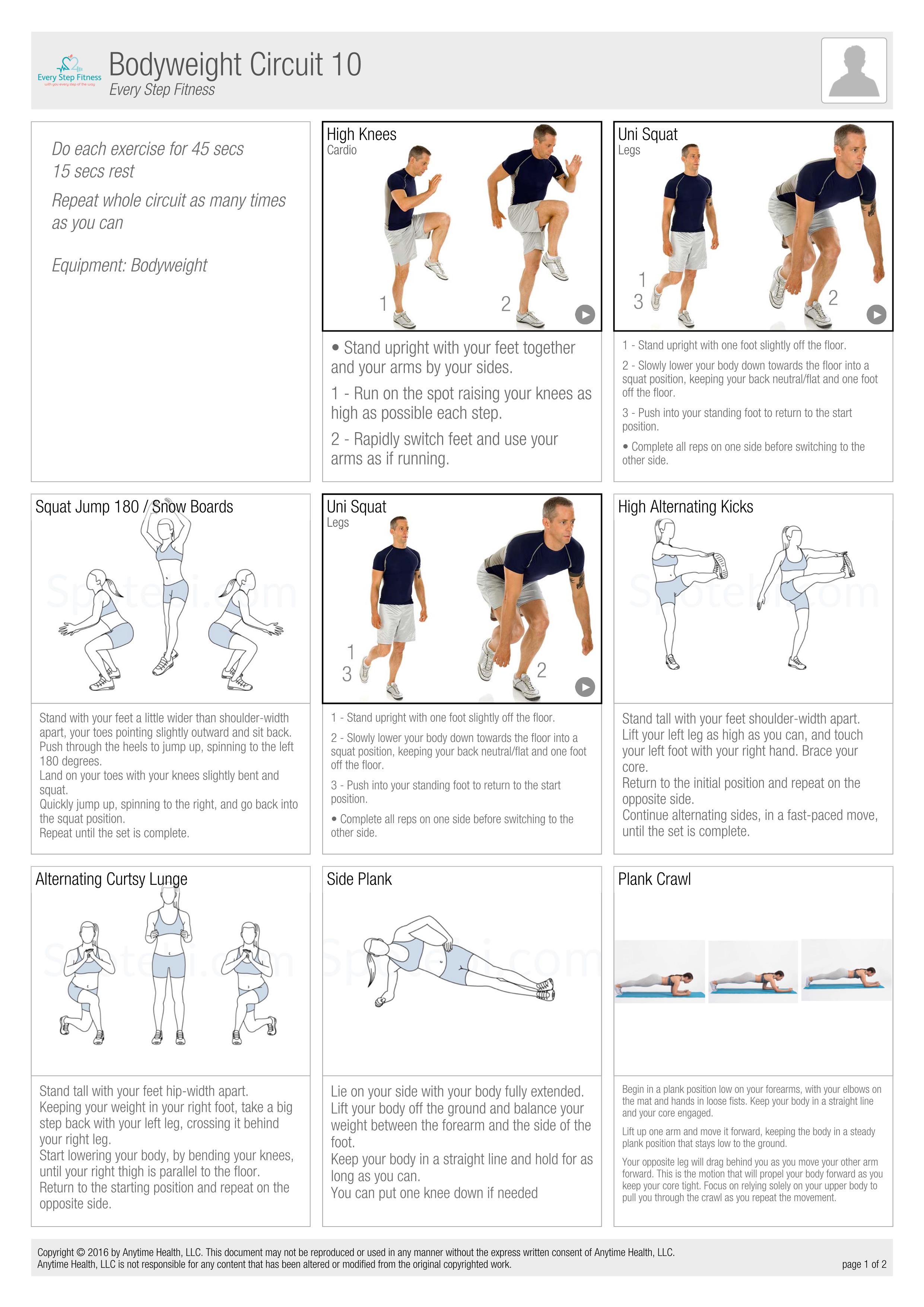 Bodyweight workout number 10! 10 exercises – 10 mins! – Every Step Fitness