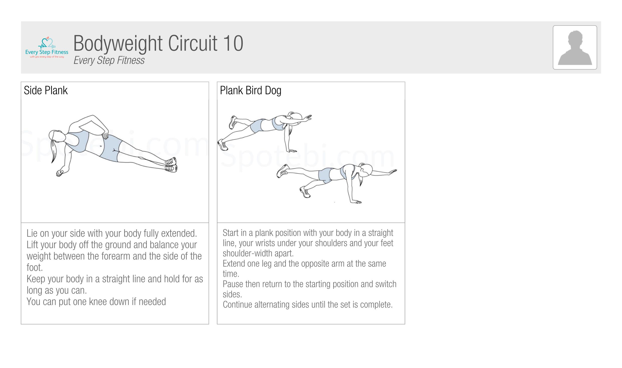 Bodyweight workout number 10! 10 exercises – 10 mins! – Every Step Fitness